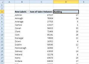 Add A Rank Number Field To Your Pivot Table