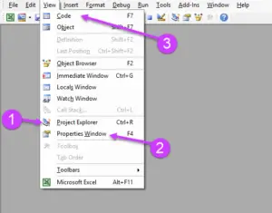 What are the Three Windows In The Visual Basic Editor For?