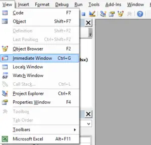 Move Or Undock The VBA Immediate Window.