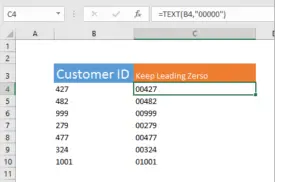 Add Excel Leading Zeros To Numbers Using The TEXT Function