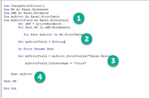Change All Pivot Table Filters At Once With A Macro