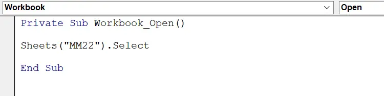 Open Your Excel Workbook To A Specific Tab.