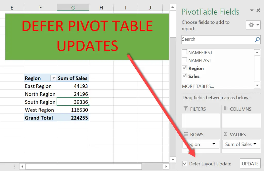 Defer Data Updates In Your Excel Pivot Table