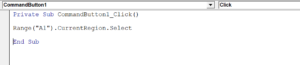 Excel VBA Macro Code To Select Current Region In Excel. - How To Excel ...