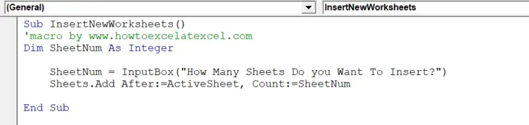 Insert Multiple Worksheets With A Simple Excel Macro - How To Excel At Excel
