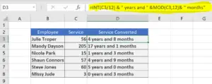 Month To Year Calculator In Excel.